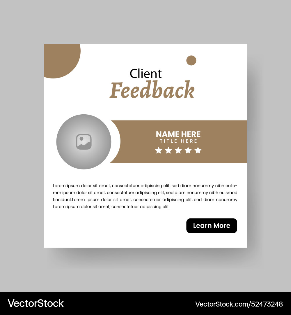 Client or customer testimonial social media post Vector Image