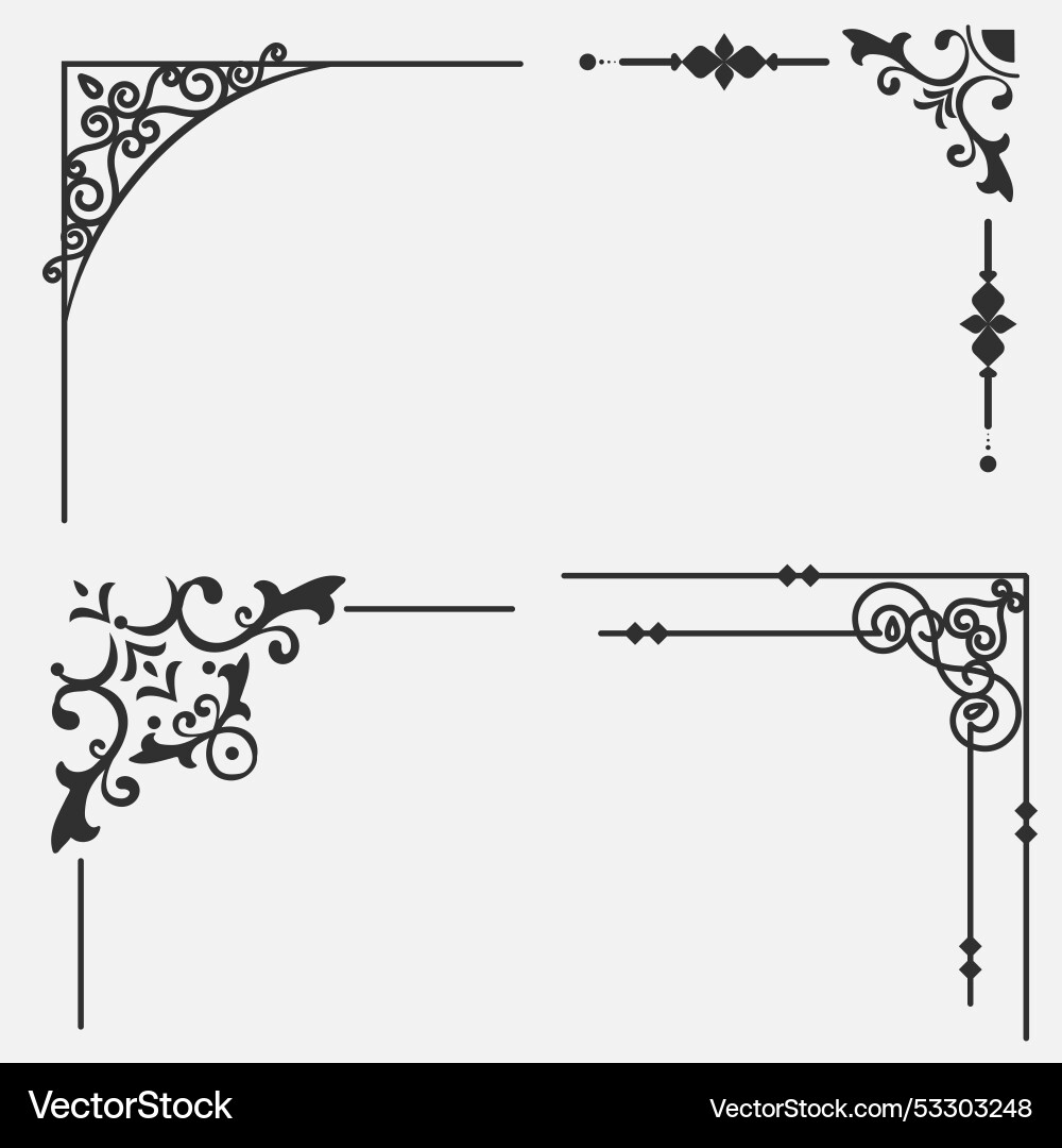 Dekorative Rahmen Eckdesign Elemente Lizenzfreier Vektor