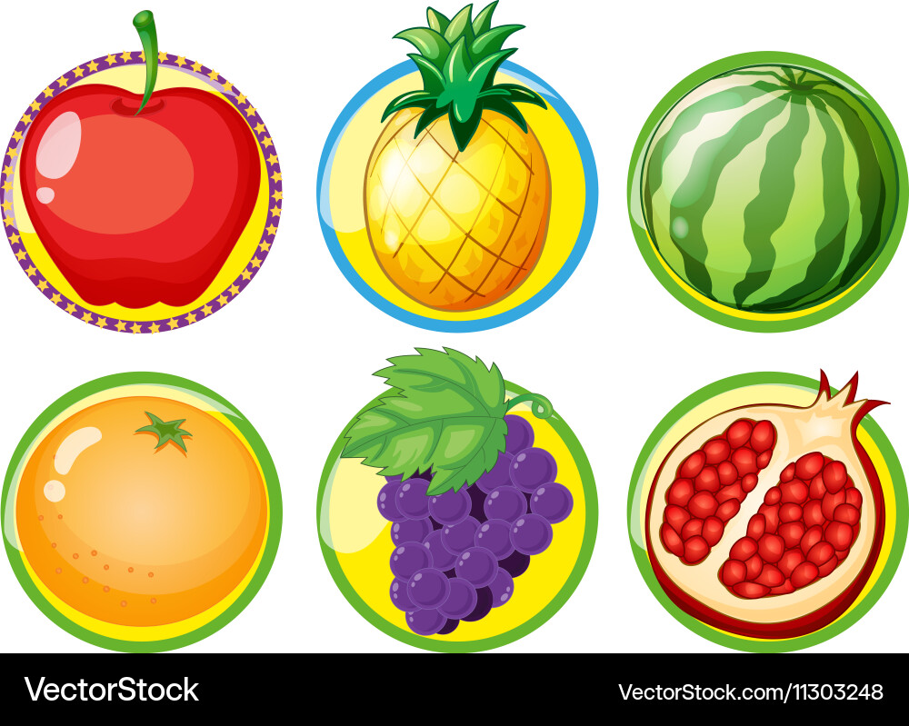 Logo design with fresh fruits Royalty Free Vector Image