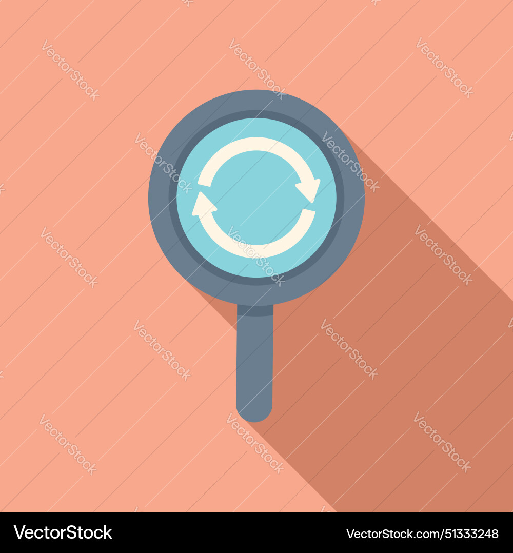 Magnifying glass with circular arrow concept icon Vector Image