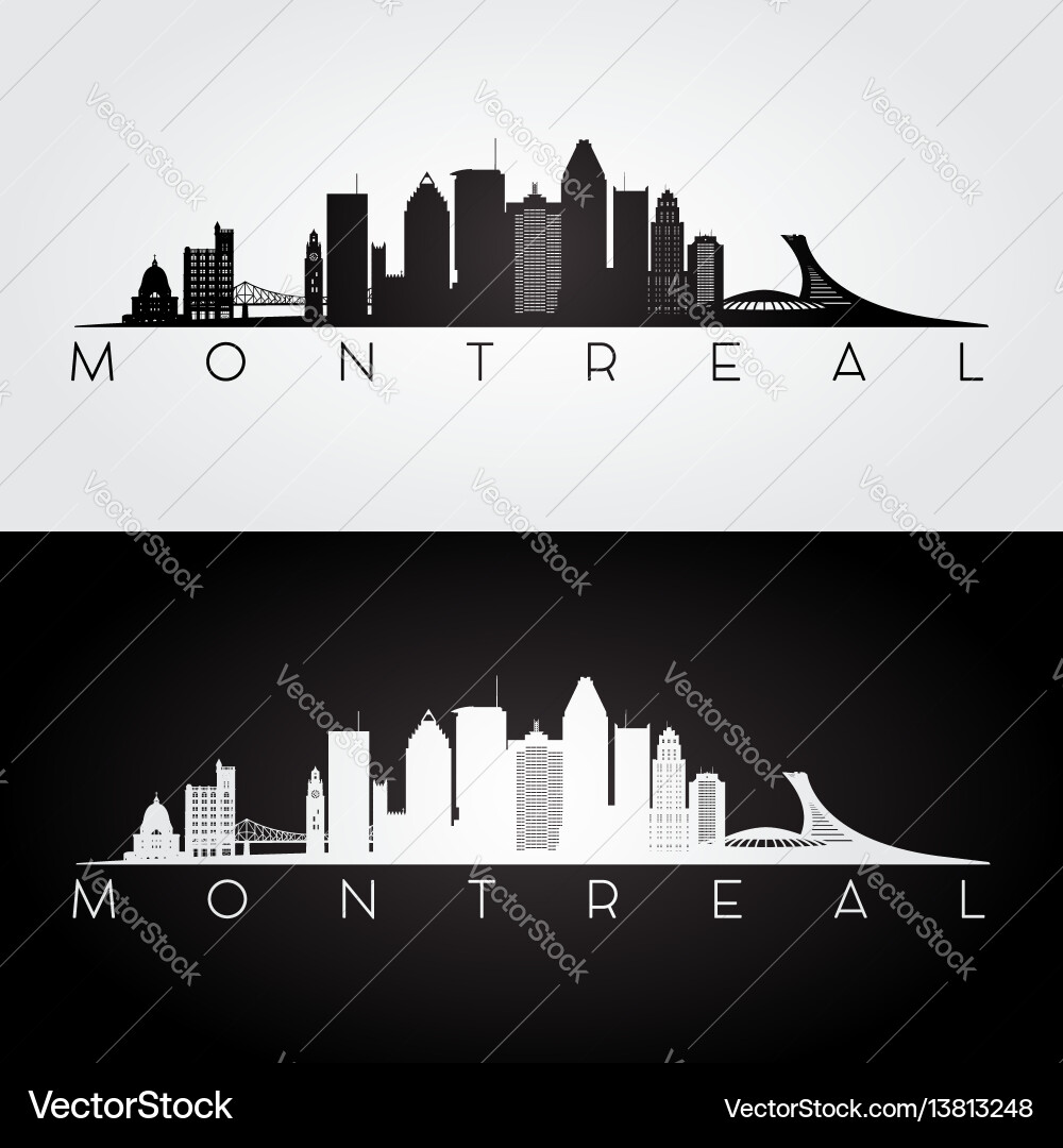 Montreal skyline silhouette Royalty Free Vector Image