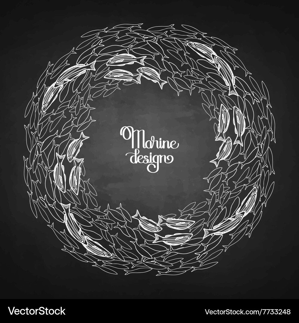 Ocean fish wreath Royalty Free Vector Image - VectorStock