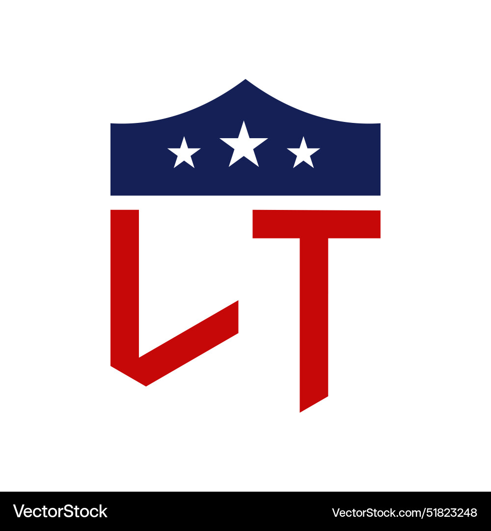 Patriotic lt logo design letter Royalty Free Vector Image