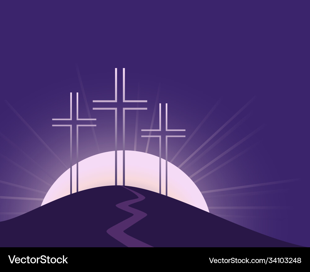 Religious lent symbols flat background Royalty Free Vector