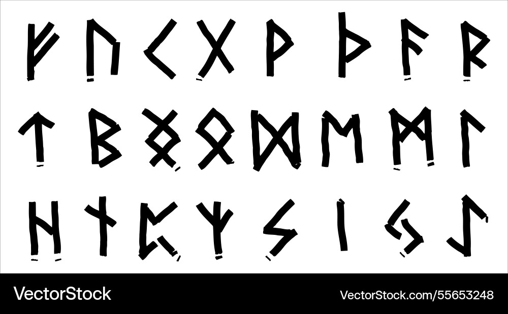 Rune sign nordic medieval alphabet Royalty Free Vector Image