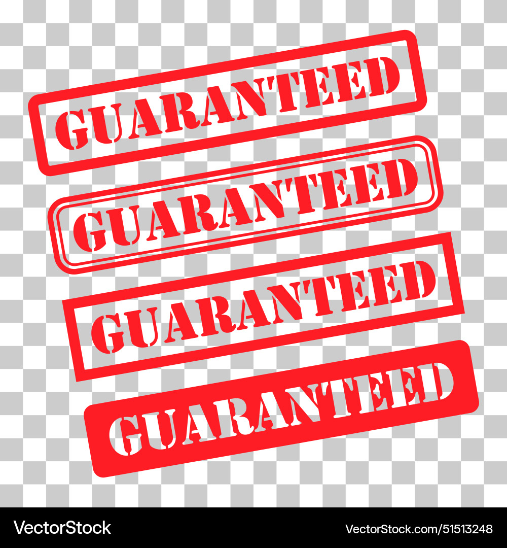 Set of guaranteed stamp symbol label sticker sign Vector Image