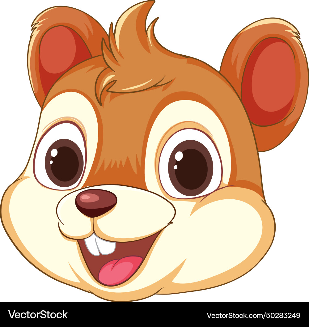Cute Cartoon Chipmunk Face