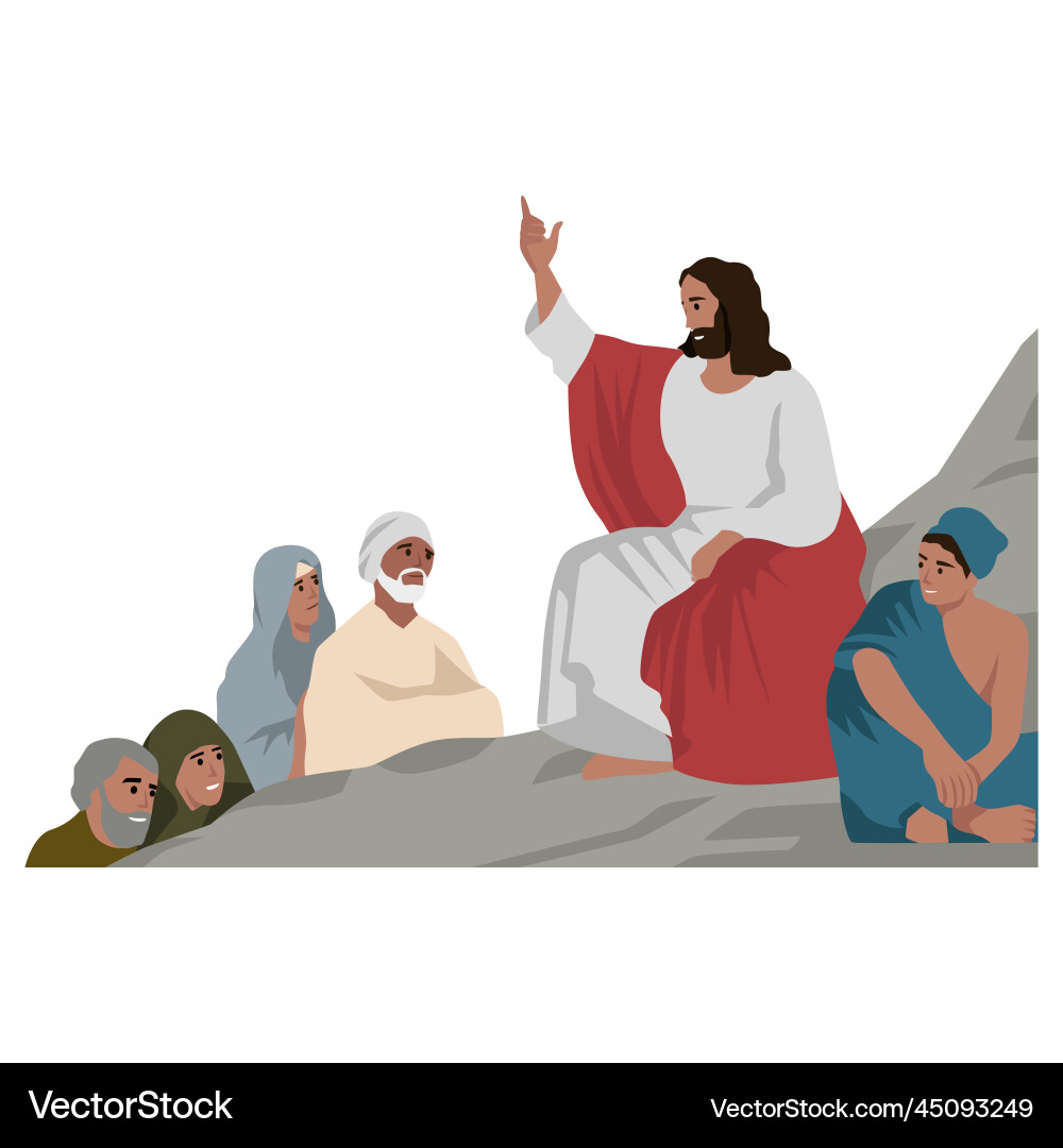 A of jesus spreading his teach Royalty Free Vector Image