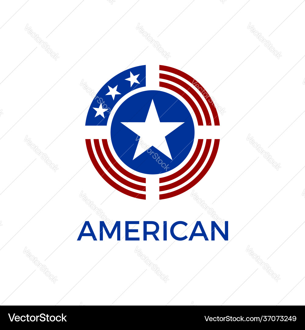 American Shield Logo Royalty Free Vector Image
