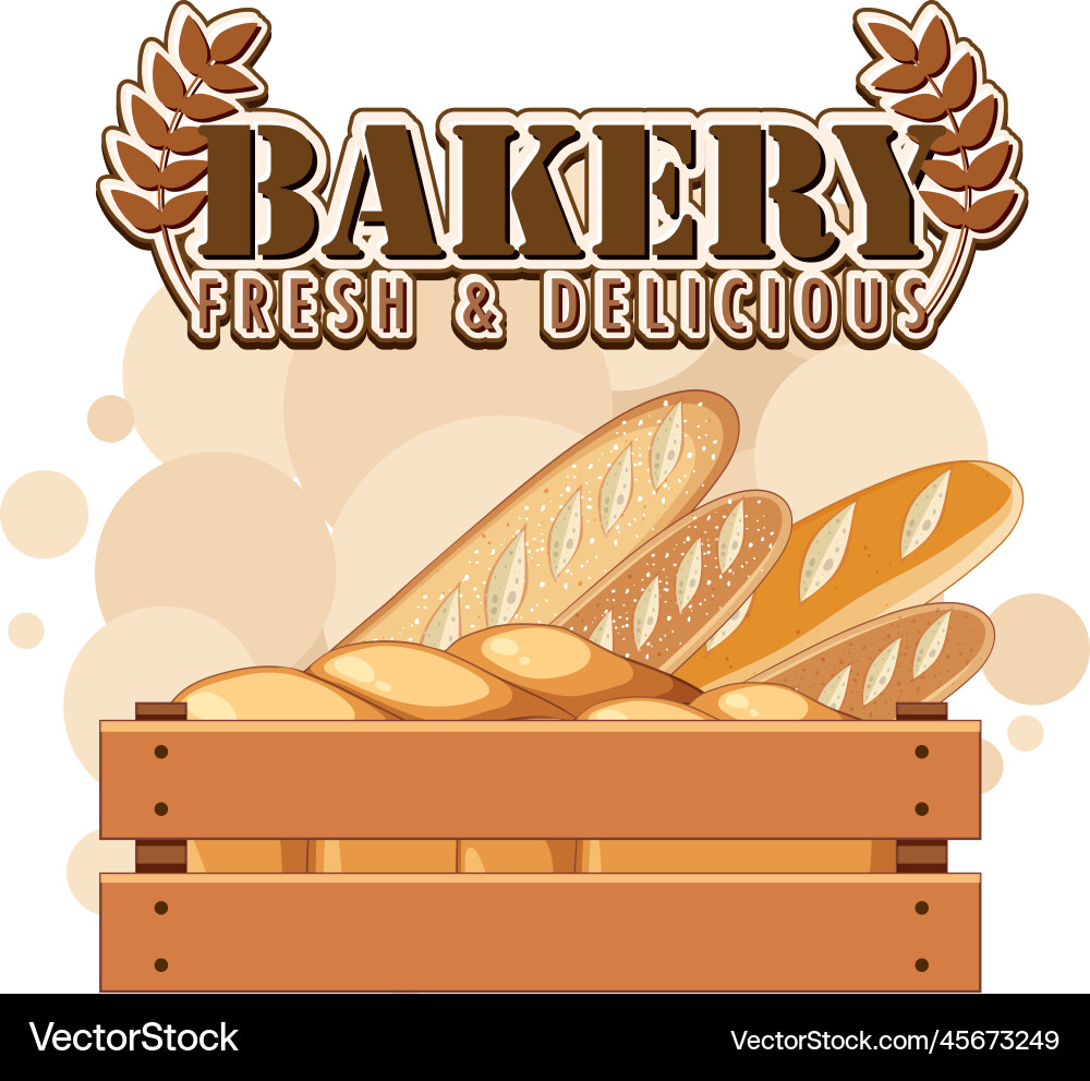 Bakery fresh and delicious text for banner Vector Image