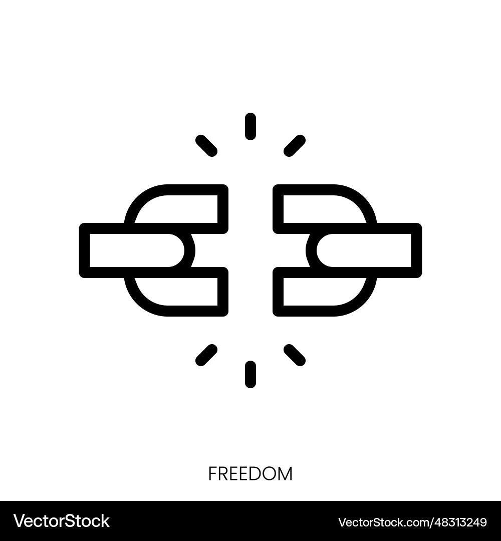 Freedom icon line art style design isolated Vector Image