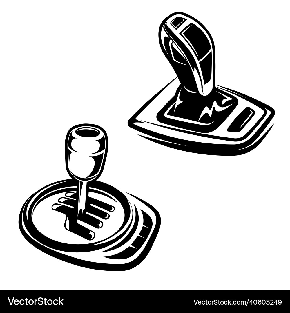Gear shift auto manual mt transmission Royalty Free Vector