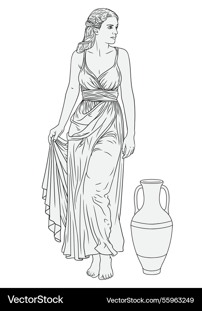 Greek women Royalty Free Vector Image - VectorStock