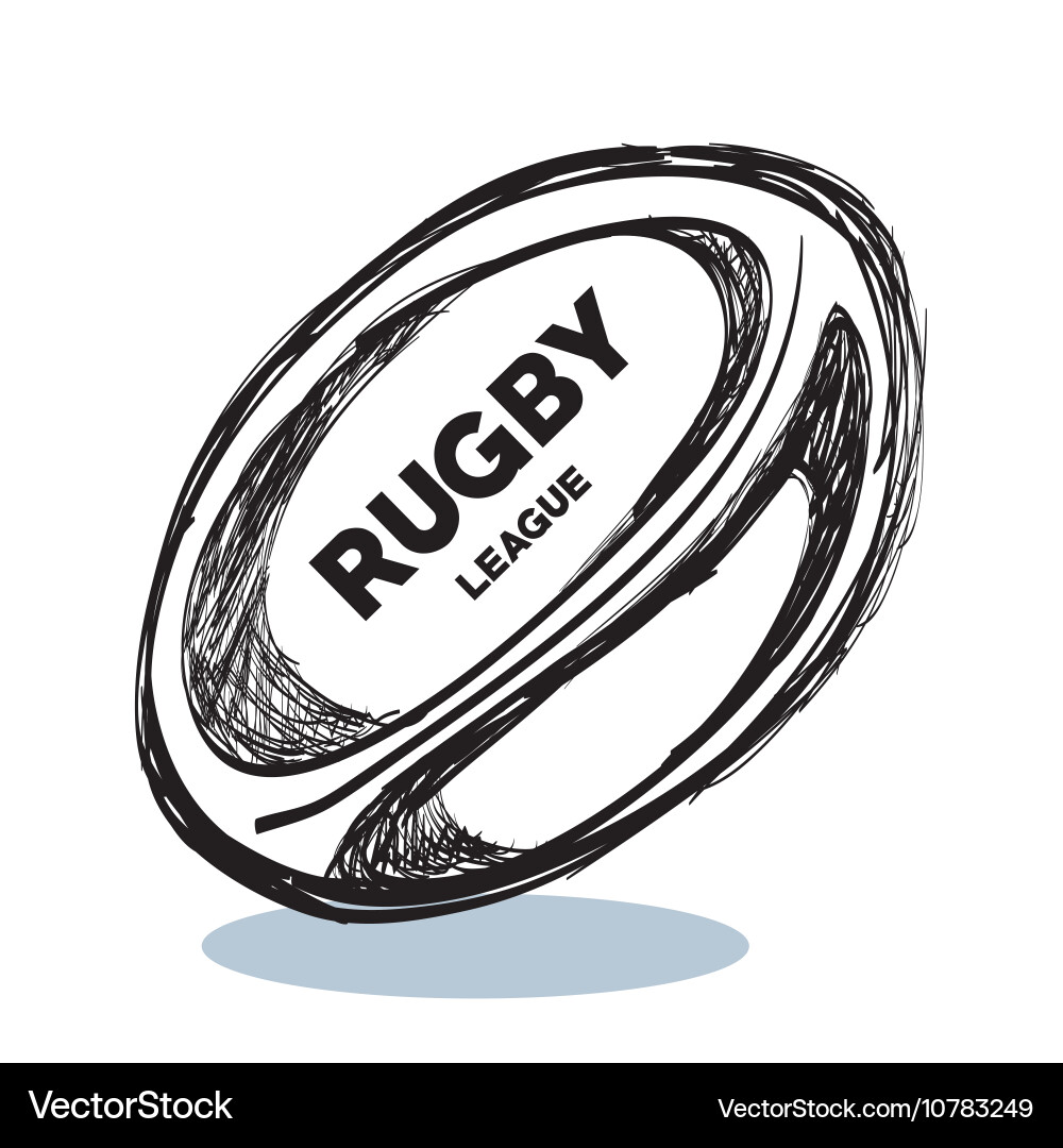 Hand drawing rugby ball design Royalty Free Vector Image