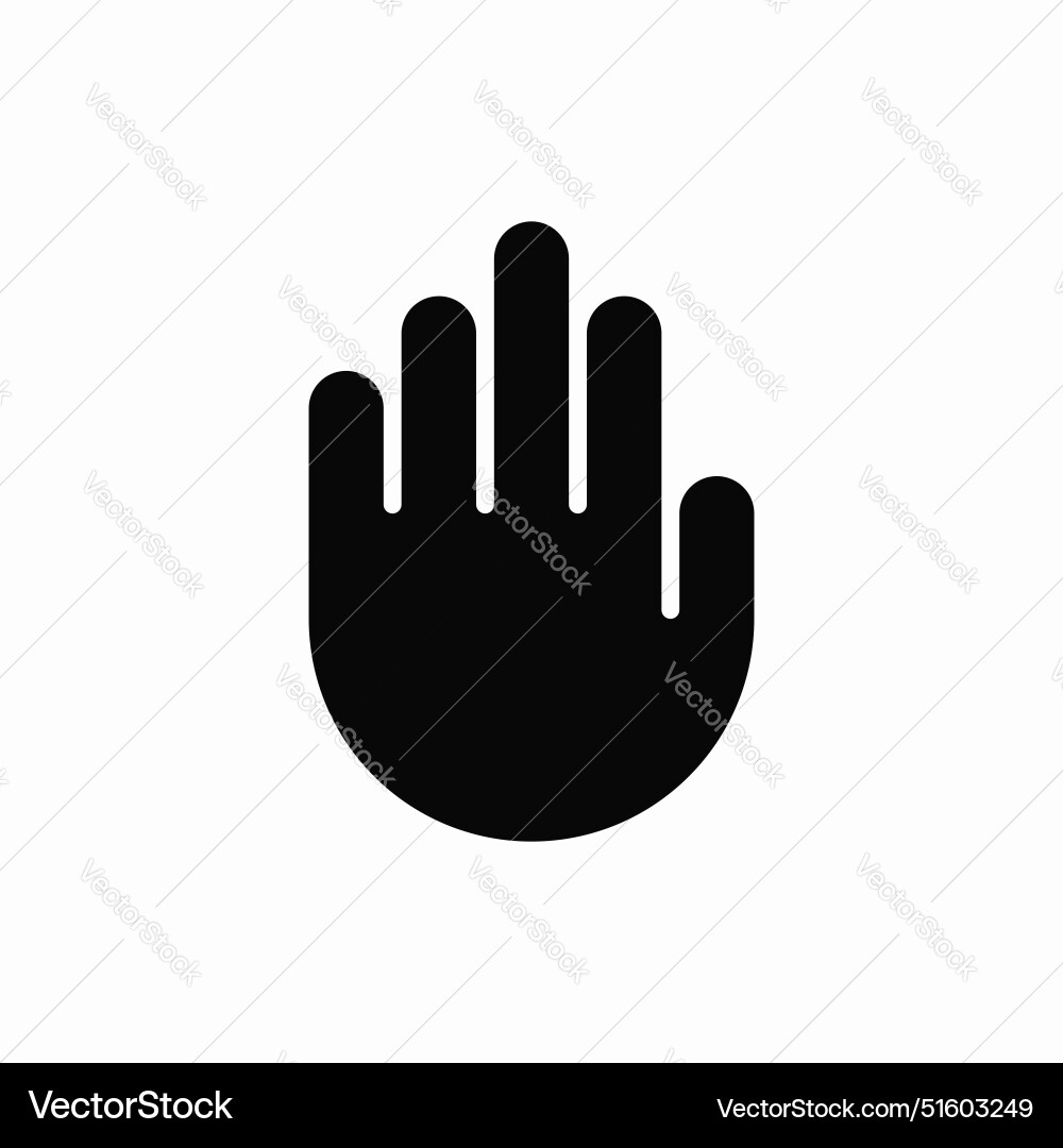Hand palm silhouette icon Royalty Free Vector Image