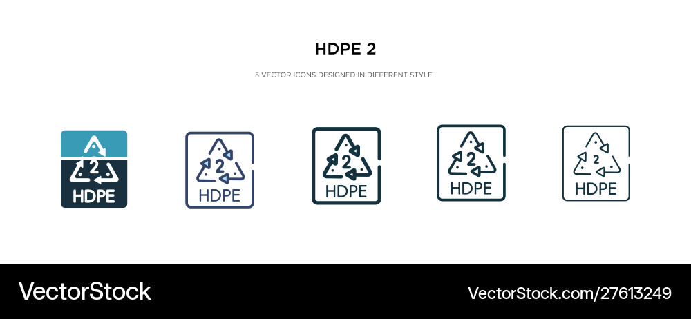 Hdpe 2 icon in different style two colored Vector Image