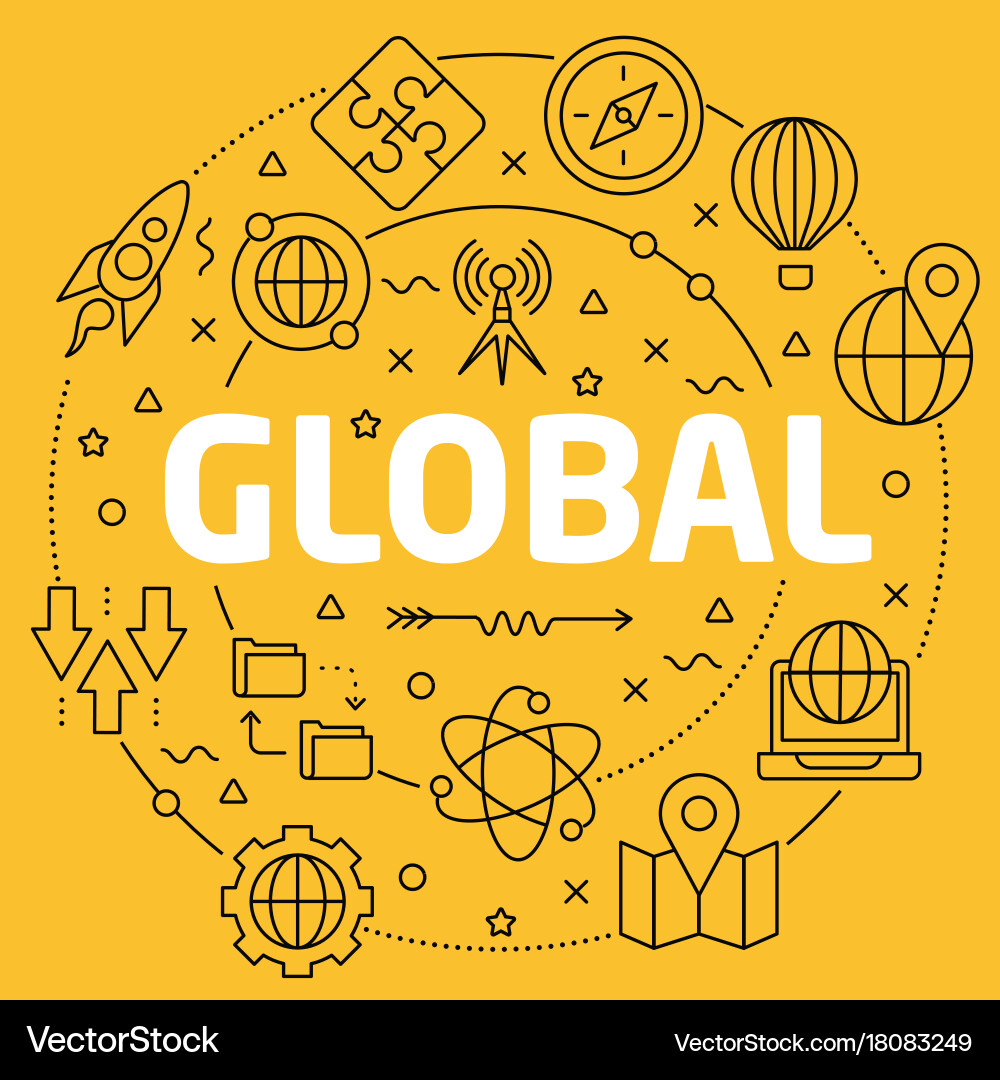 Linear global Royalty Free Vector Image - VectorStock