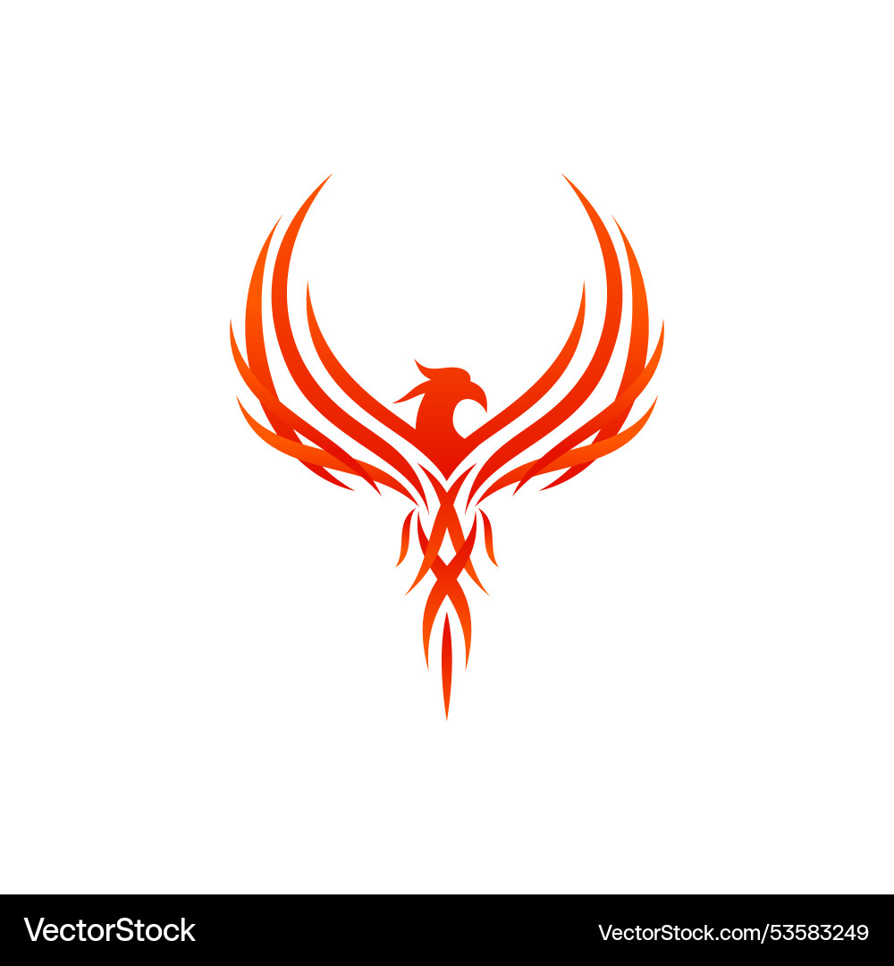 Mythological animal phoenix fire bird logo design Vector Image