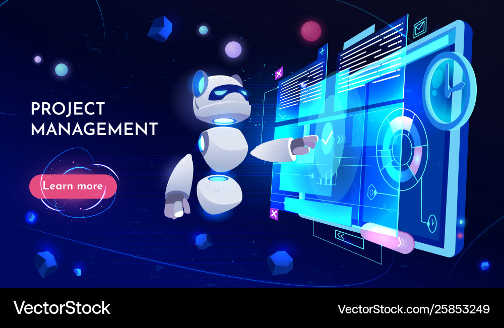 Project management landing page digital technology