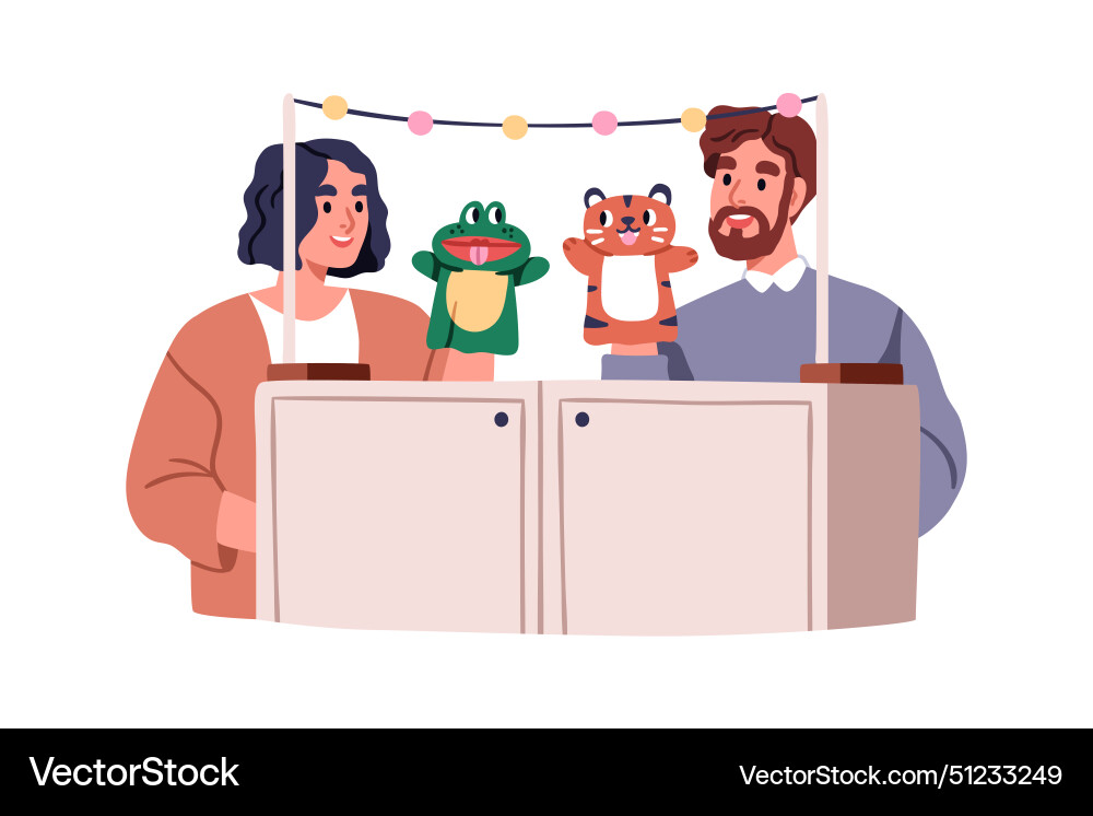 Puppet theater marionette performance adult Vector Image