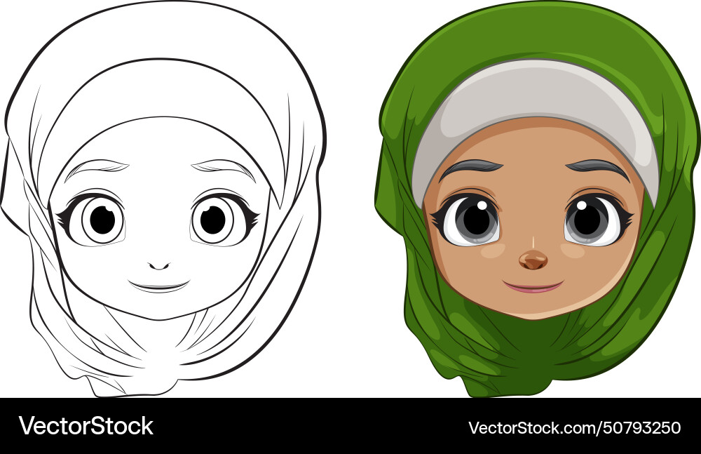 A girl wearing hijab Royalty Free Vector Image