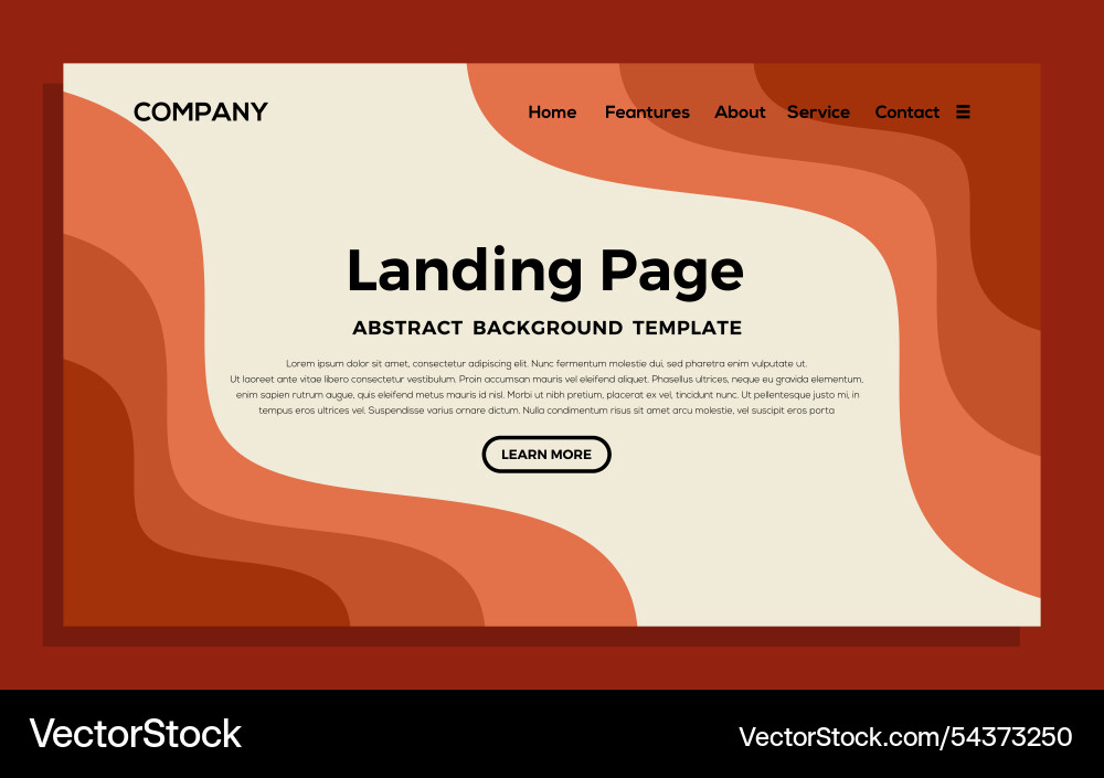Abstract landing page template Royalty Free Vector Image