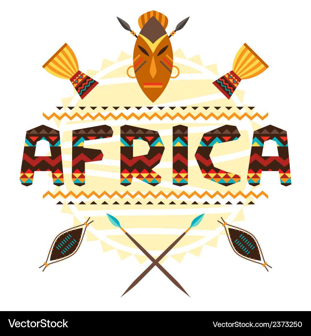 African ethnic background with geometric ornament Vector Image