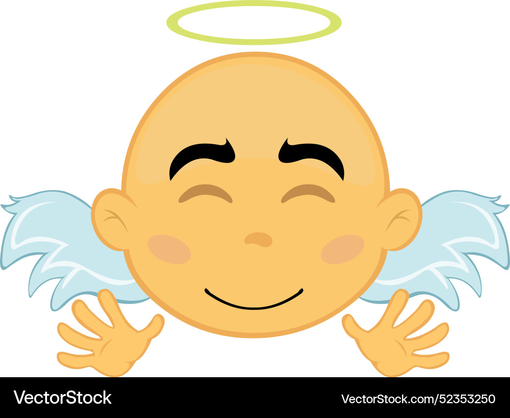 Angel cartoon greeting hands Royalty Free Vector Image