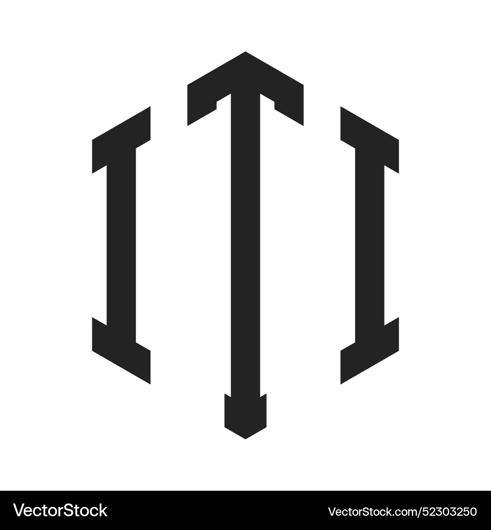 Iti logo design initial letter monogram Royalty Free Vector