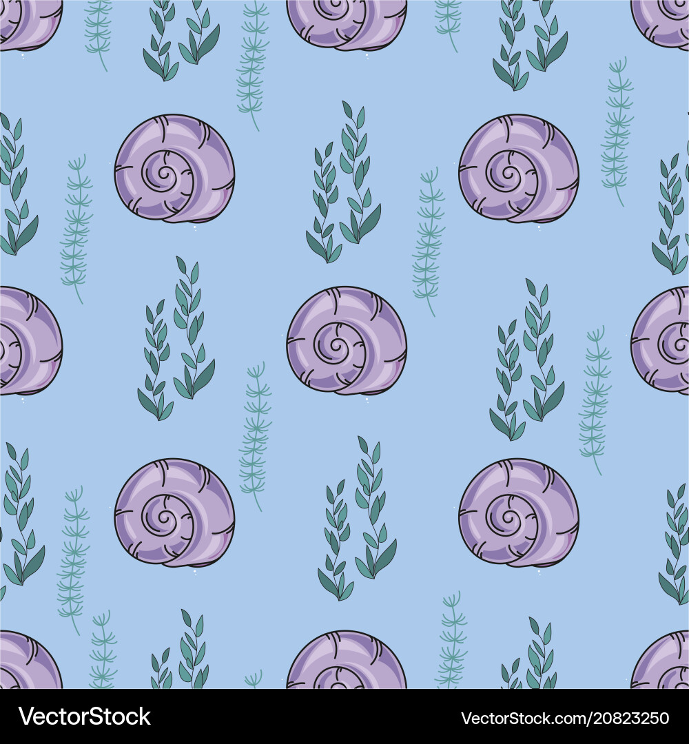 Ocean Shell Pattern - Colorful & Cute Vector Image