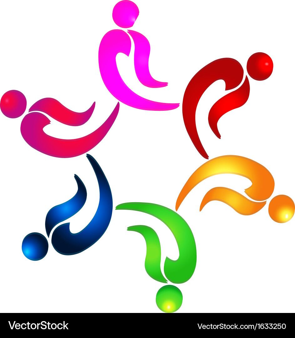Teamwork party people logo Royalty Free Vector Image