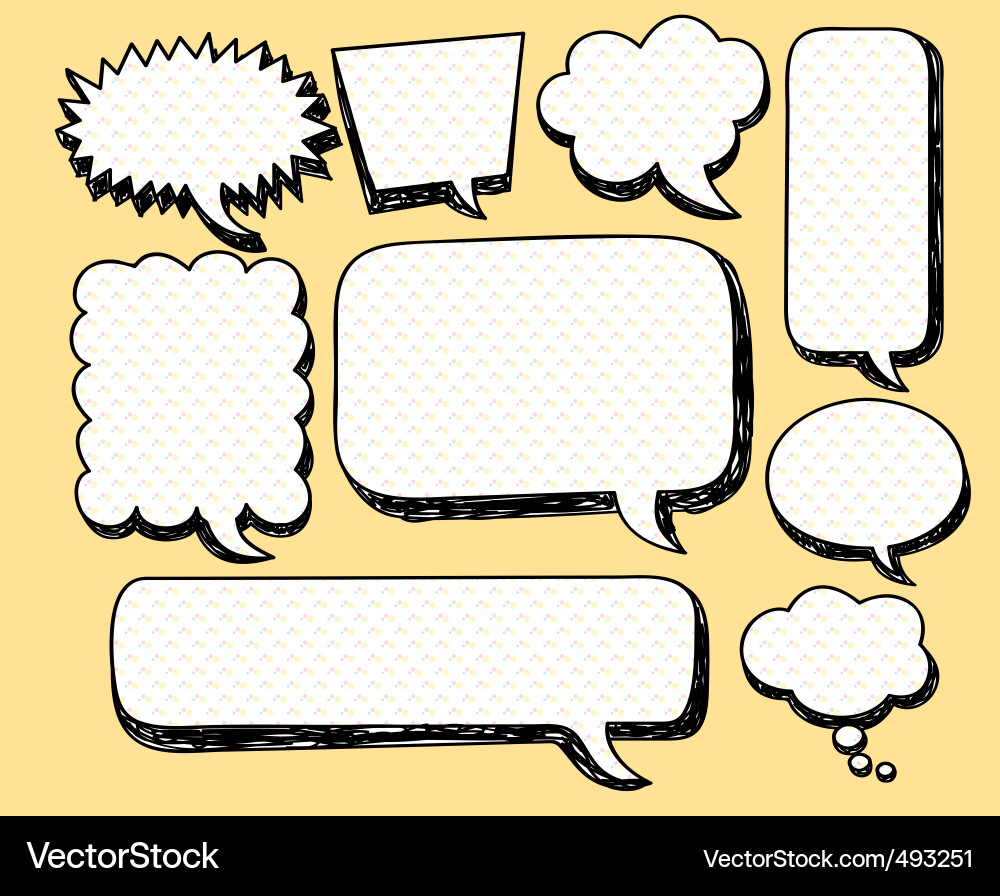 Cartoon Speech Bubbles Royalty Free Vector Image