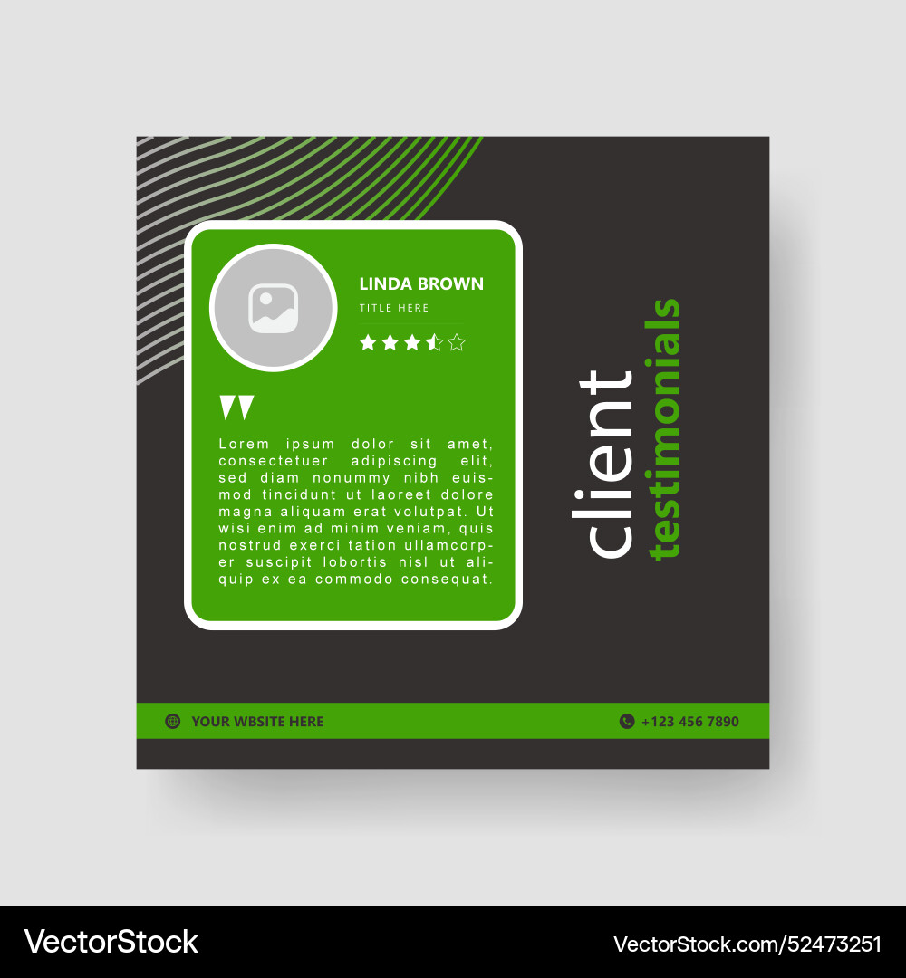 Client or customer testimonial social media post Vector Image