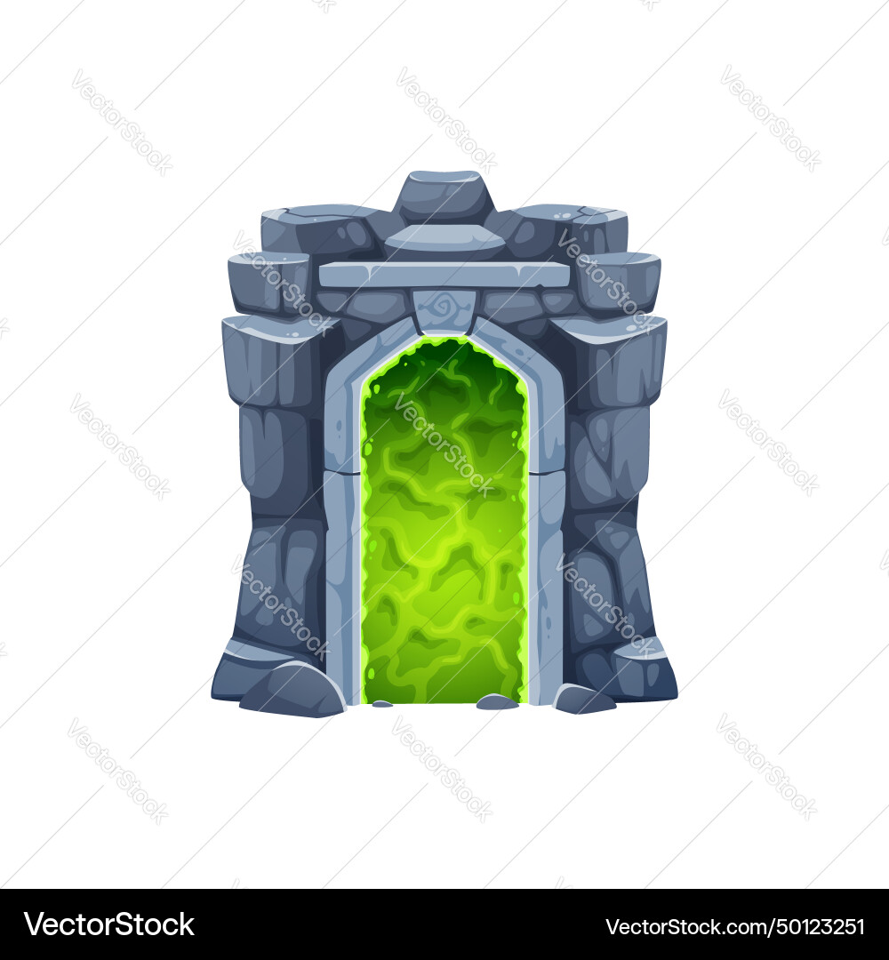 Fantasy game cartoon magic portal door or gate Vector Image