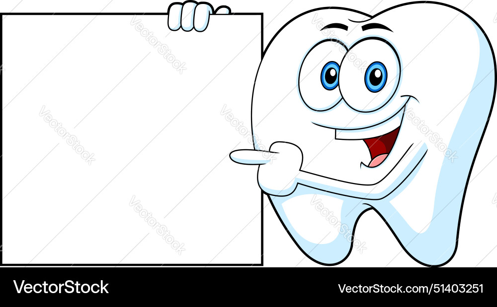 Happy tooth cartoon character Royalty Free Vector Image