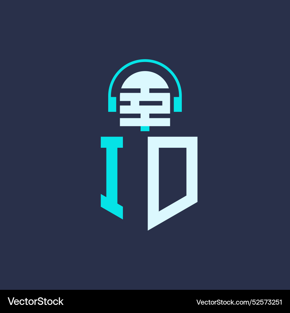 Id microphone logo design for audio music Vector Image