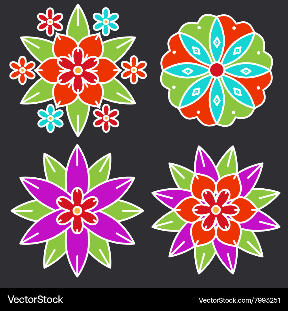 Kolam style elements Royalty Free Vector Image