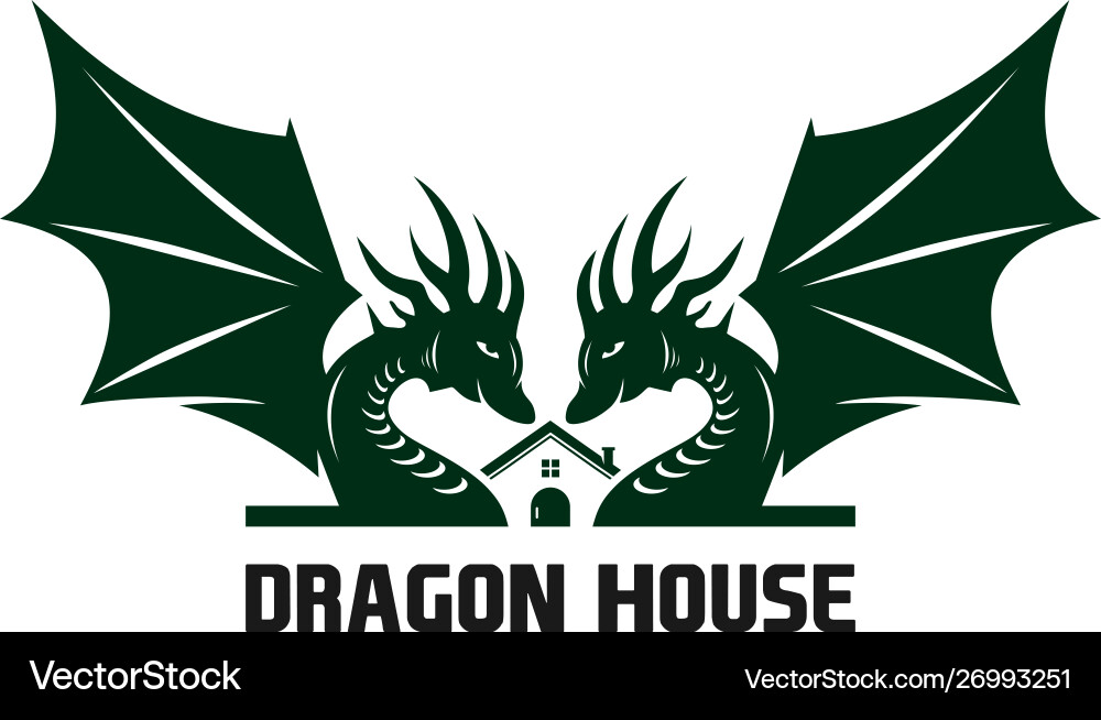 Logo dragon house Royalty Free Vector Image - VectorStock