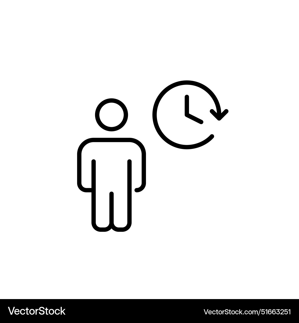 Person and clock time management punctuality Vector Image