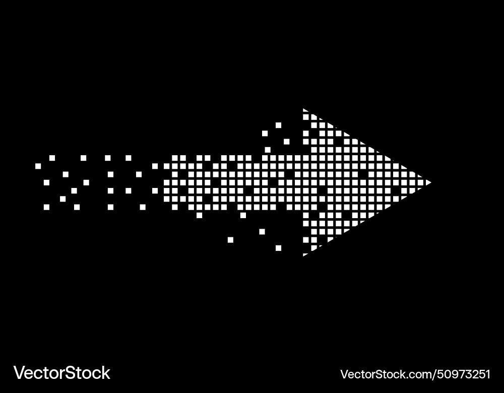 Pixel arrow isolated graphic element Royalty Free Vector