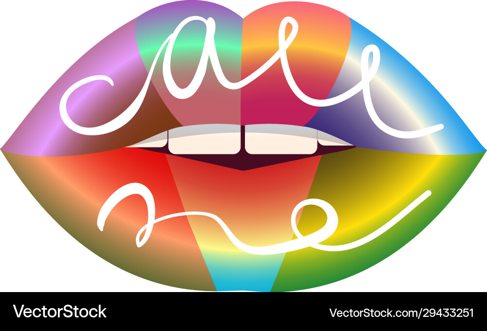 Rainbow Lipstick Woman Lips Royalty Free Vector Image