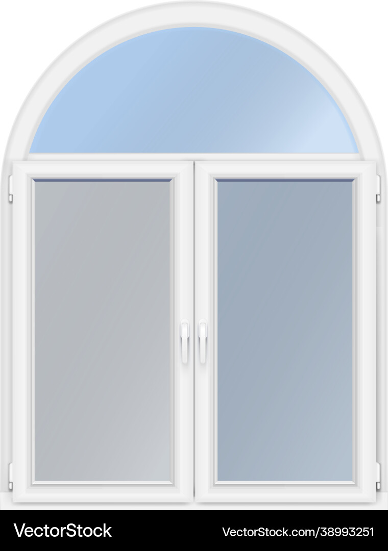 Realistic arch window composition Royalty Free Vector Image