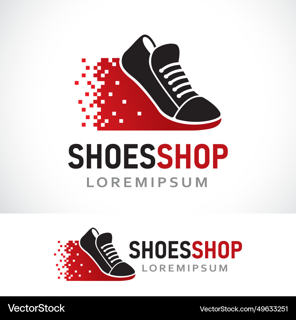 Shoes shop logo design template Royalty Free Vector Image
