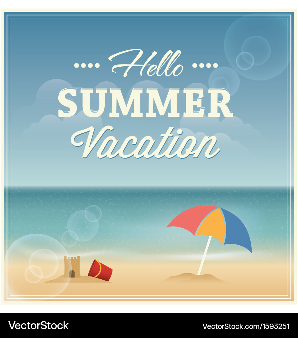 Summer vacation greeting card design Royalty Free Vector