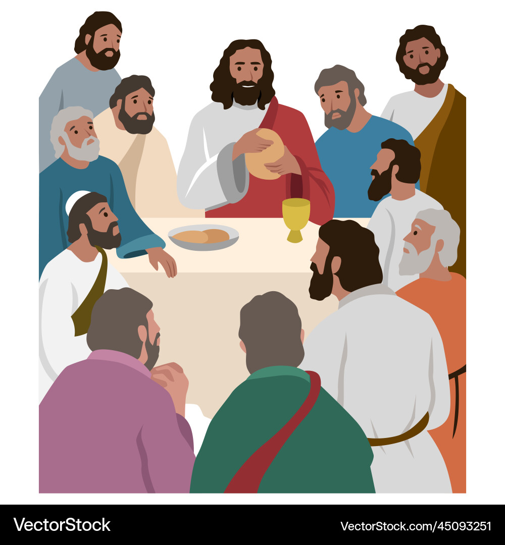 The Last Supper - Jesus and Apostles Royalty Free Vector