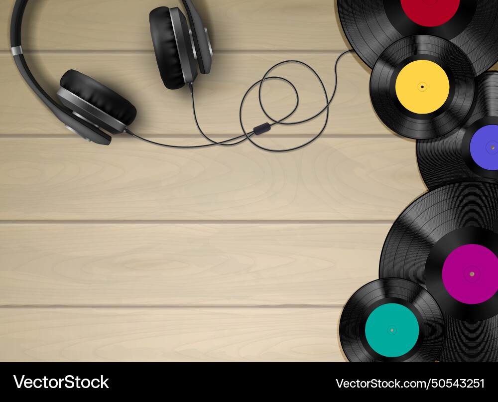 Vinyl realistic composition Royalty Free Vector Image