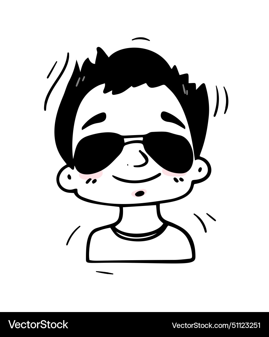 With hand drawn person face Royalty Free Vector Image