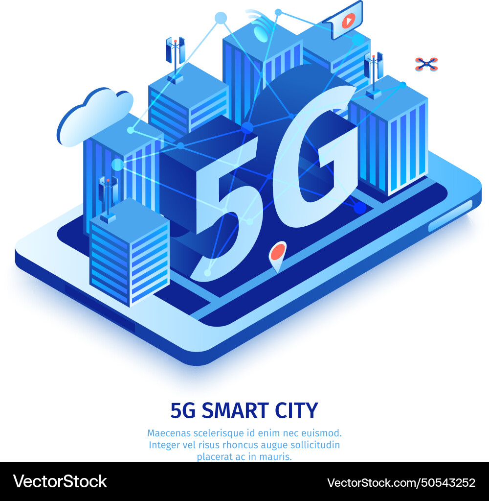 5g smart city composition Royalty Free Vector Image