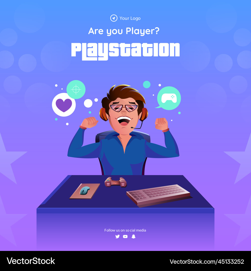 Banner design of playstation – Royalty-Free Vector | VectorStock