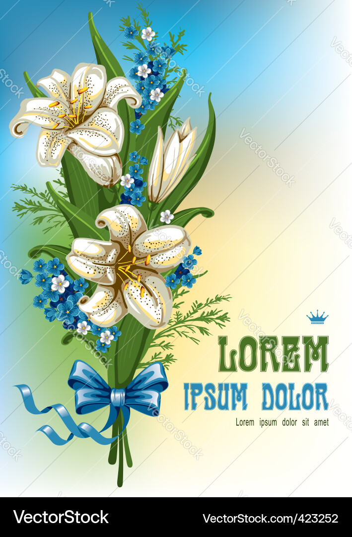 Bouquet of lilies Royalty Free Vector Image - VectorStock